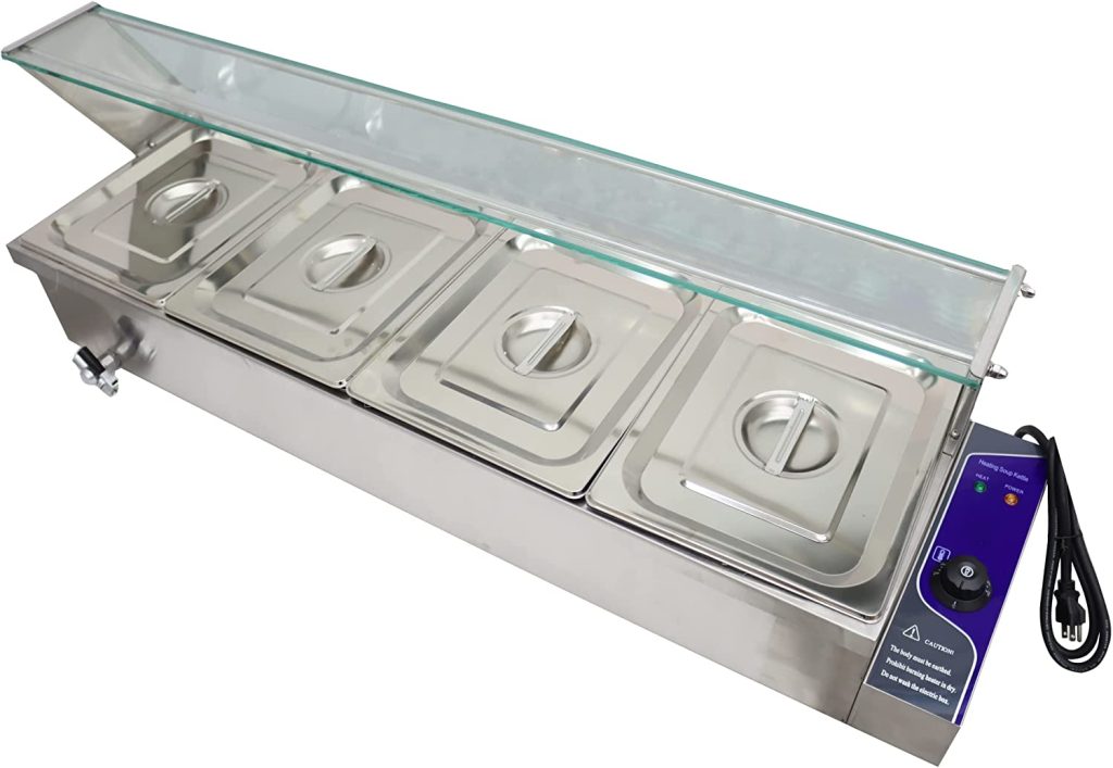 Electric Bain Marie 4-Pan with Glass Shield ~ Good Price Store