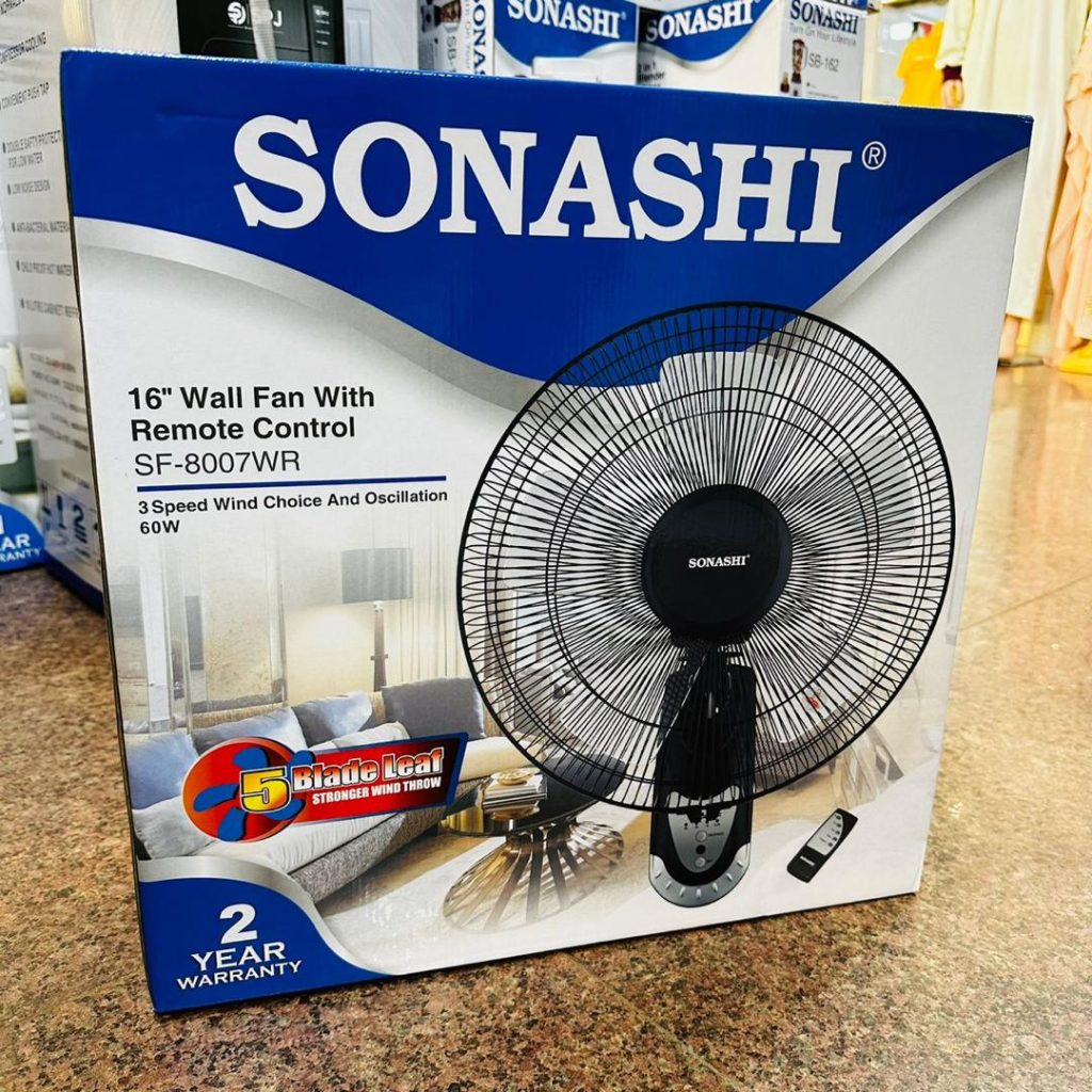 Sonashi 16 Wall Fan With Remote Control (Black) ~ Good Price Store